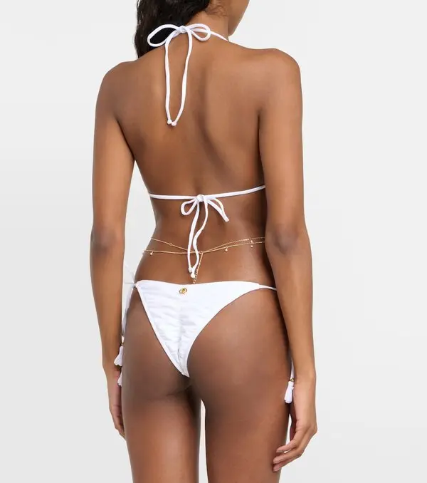 BANANHOT Side-tie Triangle Bikini Bottoms - White