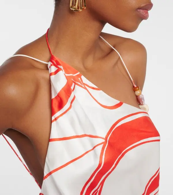 SIR. Ramona Printed Silk Midi Dress
