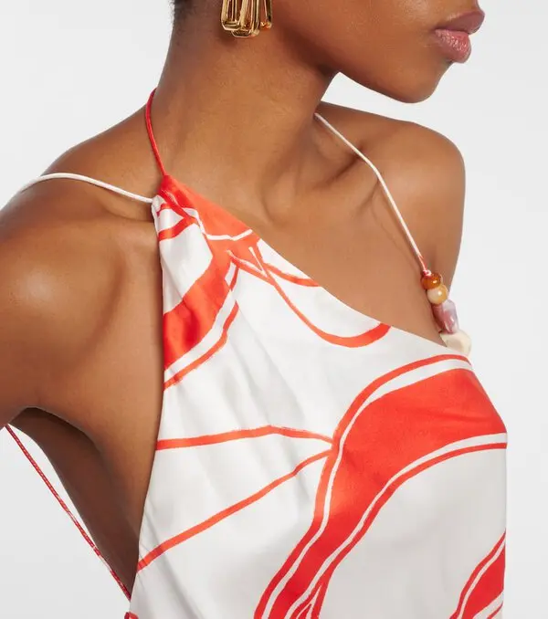 SIR. Ramona Printed Silk Midi Dress