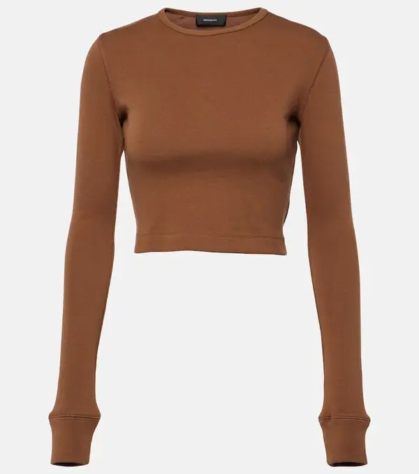 Wardrobe.NYC X Hailey Bieber Cropped Jersey Top - Brown