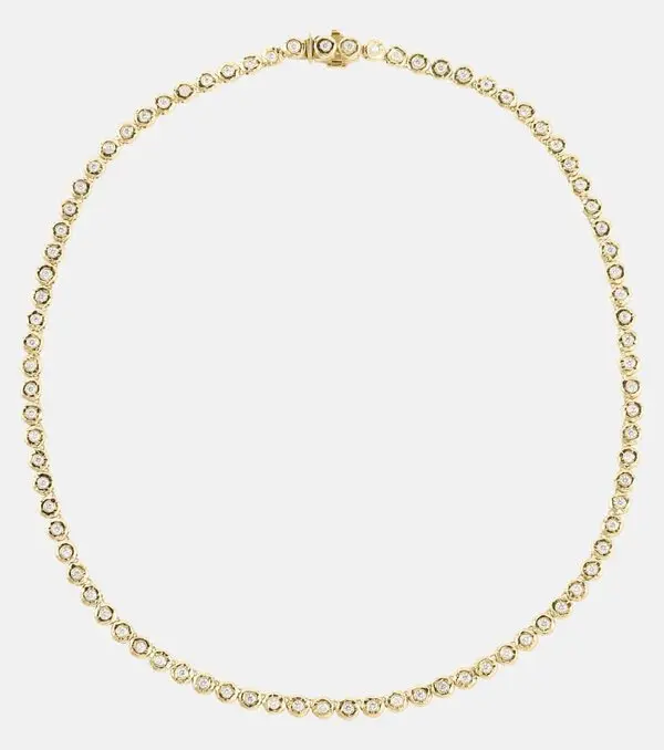 OCTAVIA ELIZABETH Blossom 18kt Diamond Tennis Necklace - Gold