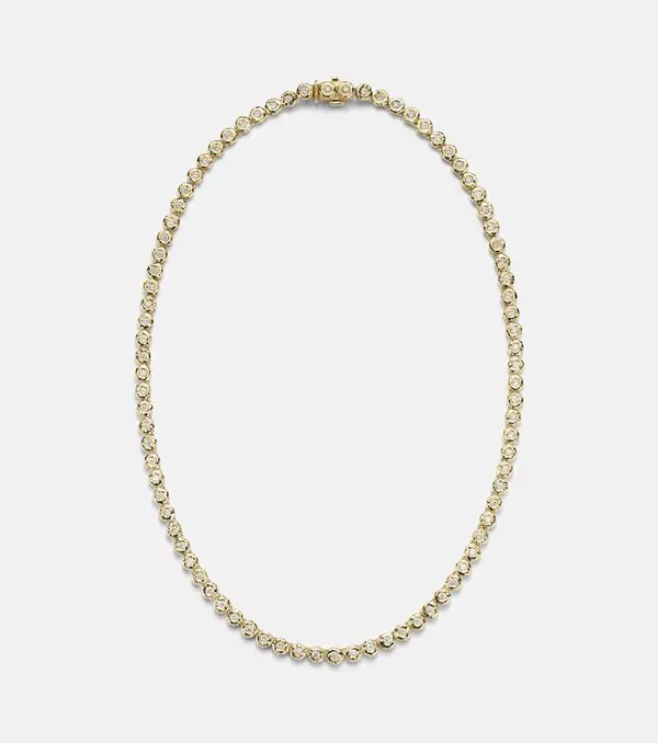 OCTAVIA ELIZABETH Blossom 18kt Yellow Diamond Tennis Necklace - Gold