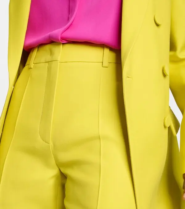 Valentino Garavani Crêpe Couture High-rise Straight Pants - Yellow