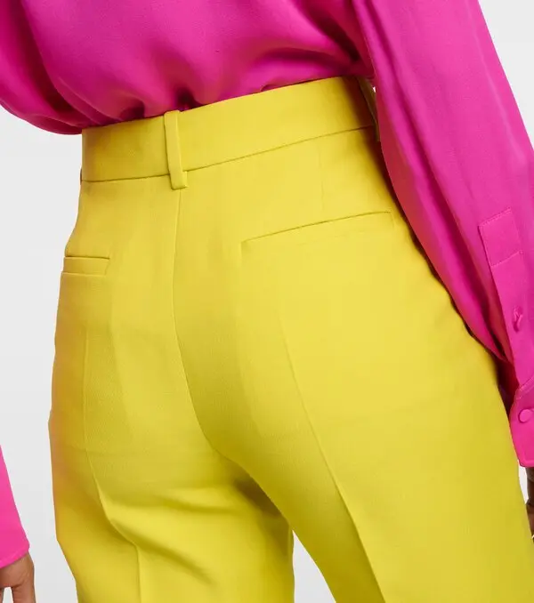 Valentino Garavani Crêpe Couture High-rise Straight Pants - Yellow