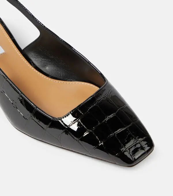 AQUAZZURA Ginza Patent Leather Slingback Pumps - Black