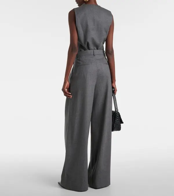 Wardrobe.NYC Low-rise Wide-leg Flannel Pants