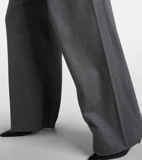 Wardrobe.NYC Low-rise Wide-leg Flannel Pants