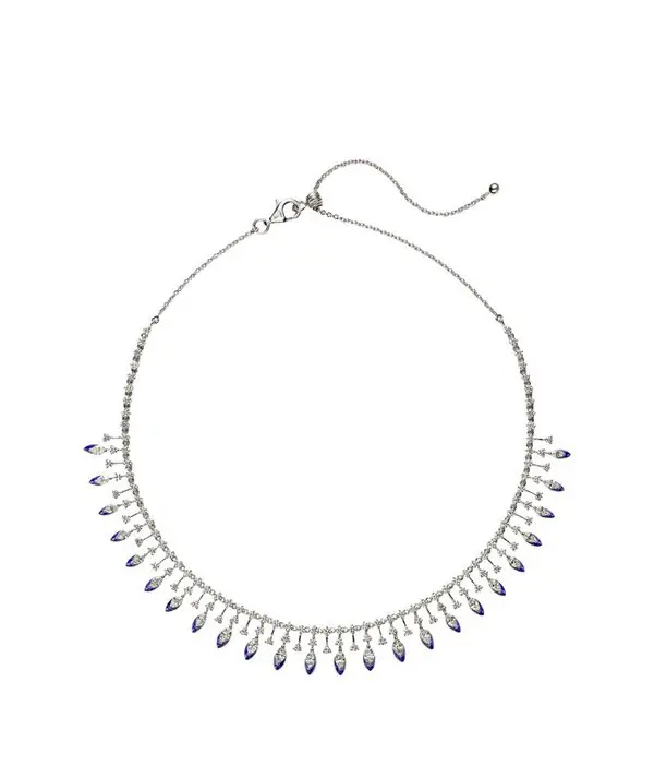 KAMYEN 18kt White Gold And Enamel Choker With Diamonds - Silver