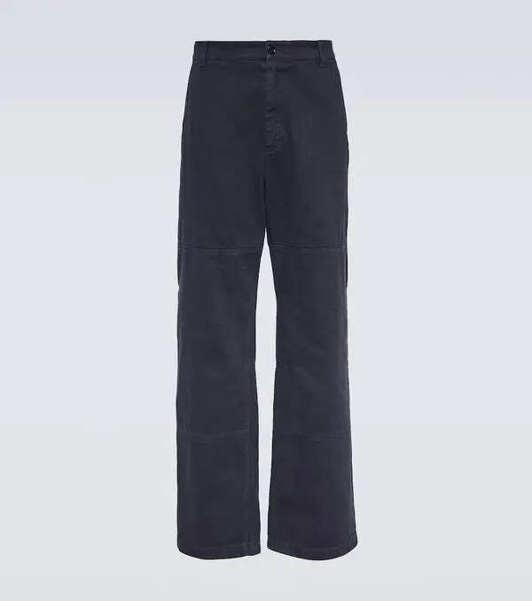 Dolce & Gabbana Mid-rise Straight Cotton Pants - Blue