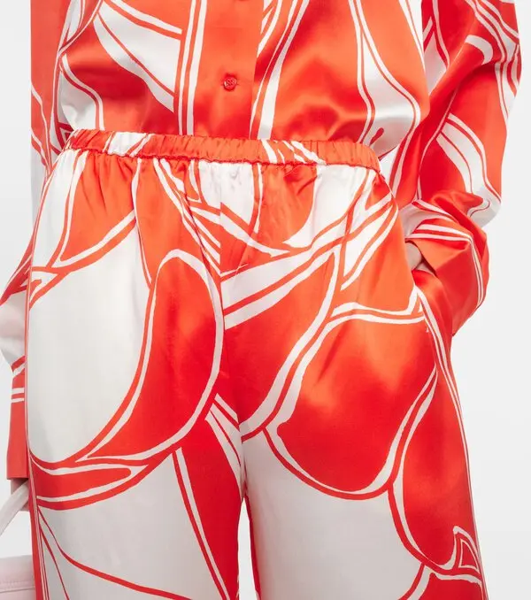 SIR. Ramona Printed Silk Satin Pants