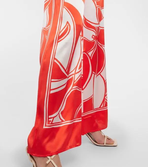 SIR. Ramona Printed Silk Satin Pants