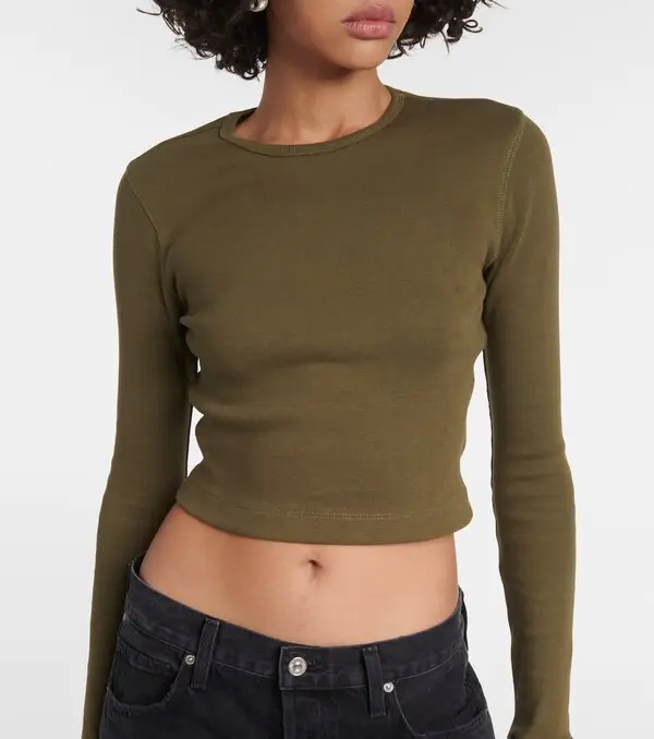 Wardrobe.NYC X Hailey Bieber Jersey Crop Top - Green