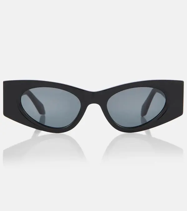 Alaïa Logo Oval Sunglasses - Black