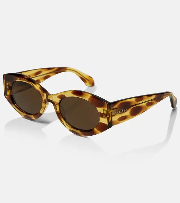 Alaïa Oval Logo Sunglasses - Yellow