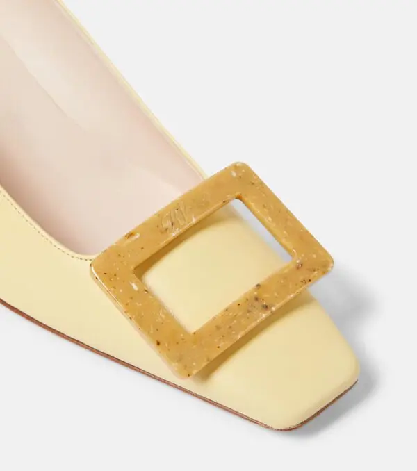 ROGER VIVIER Belle Vivier 45 Leather Pumps - Yellow
