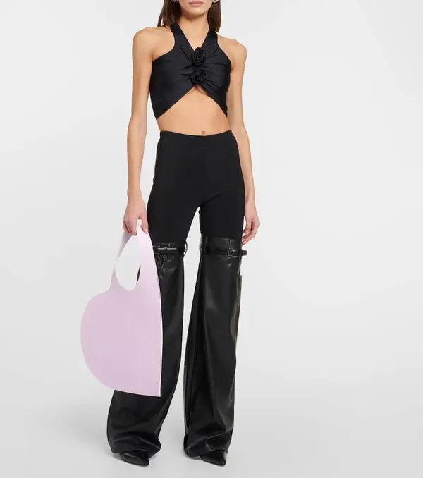 Coperni Floral Jersey Top - Black