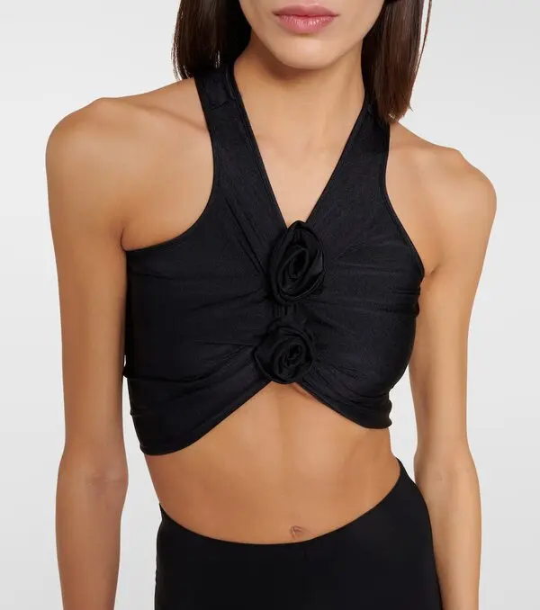 Coperni Floral Jersey Top - Black