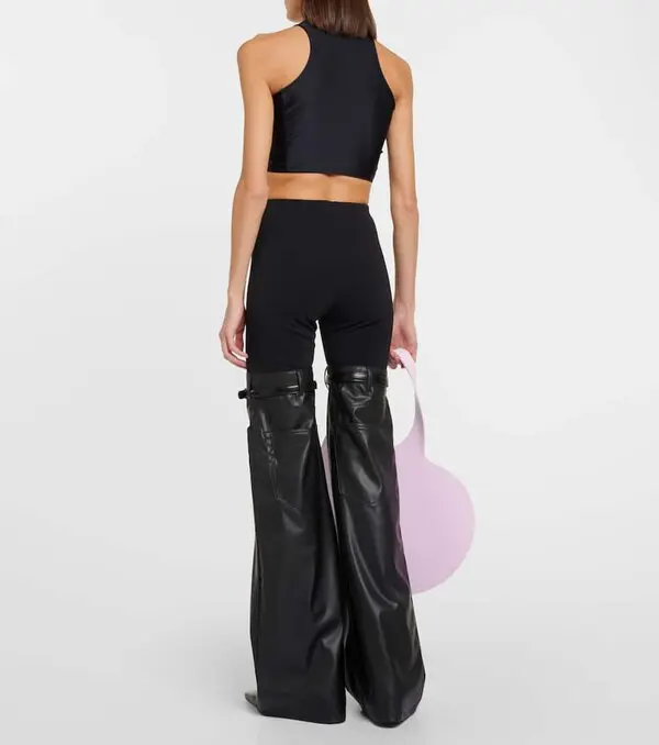 Coperni Floral Jersey Top - Black