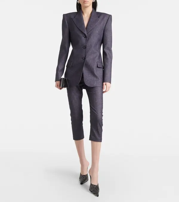 Magda Butrym High-rise Wool And Cotton Cropped Pants