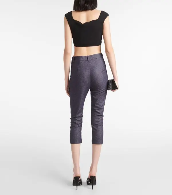 Magda Butrym High-rise Wool And Cotton Cropped Pants