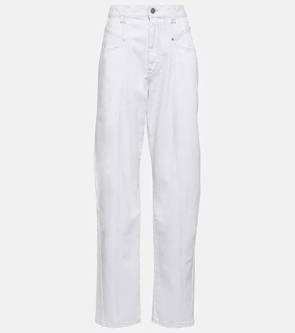 Isabel Marant Étoile Vetan High-rise Wide-leg Jeans - White