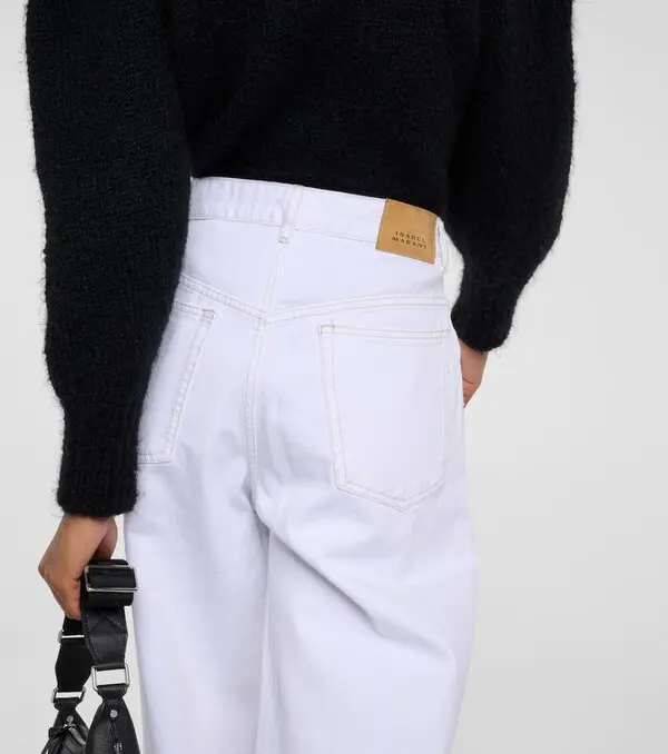 Isabel Marant Étoile Vetan High-rise Wide-leg Jeans - White