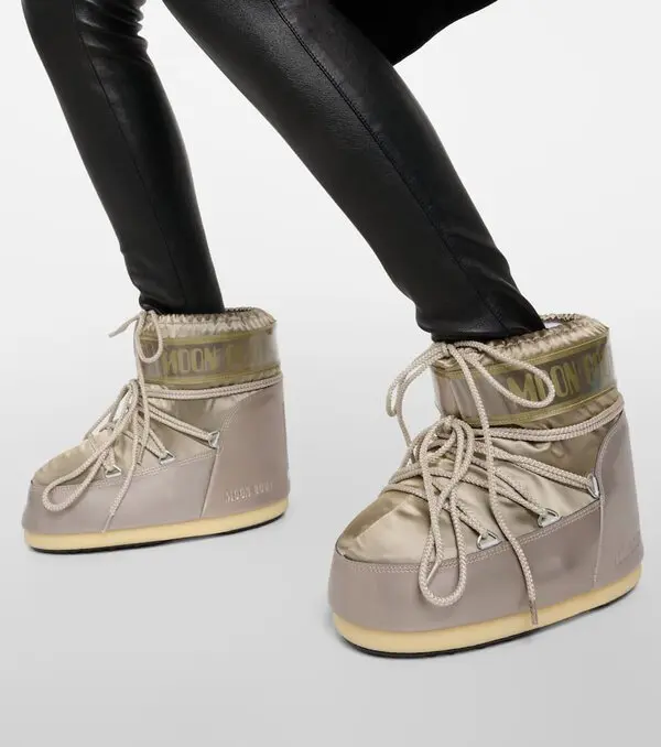 Moon Boot Icon Low Glance Satin Snow Boots - Gold