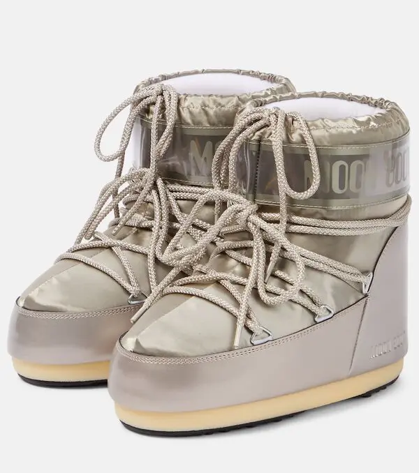 Moon Boot Icon Low Glance Satin Snow Boots - Gold