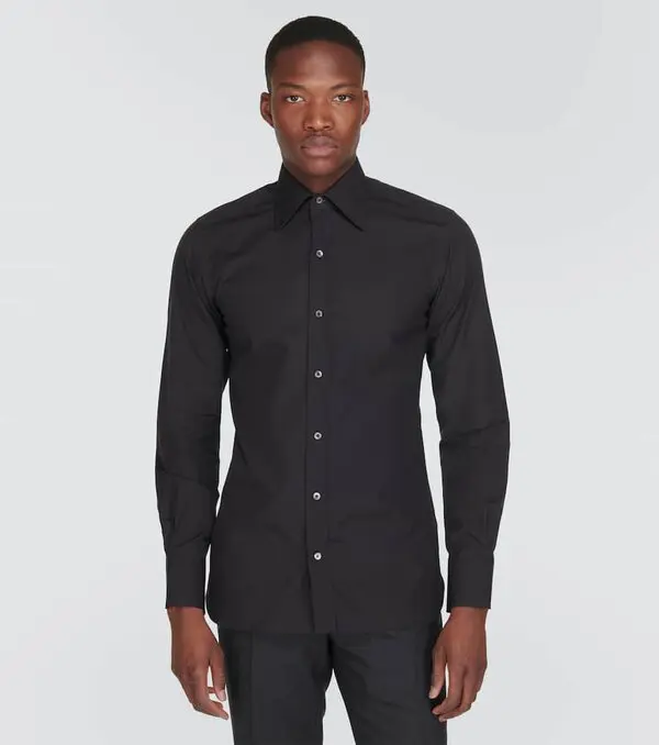 TOM FORD Cotton Poplin Tuxedo Shirt
