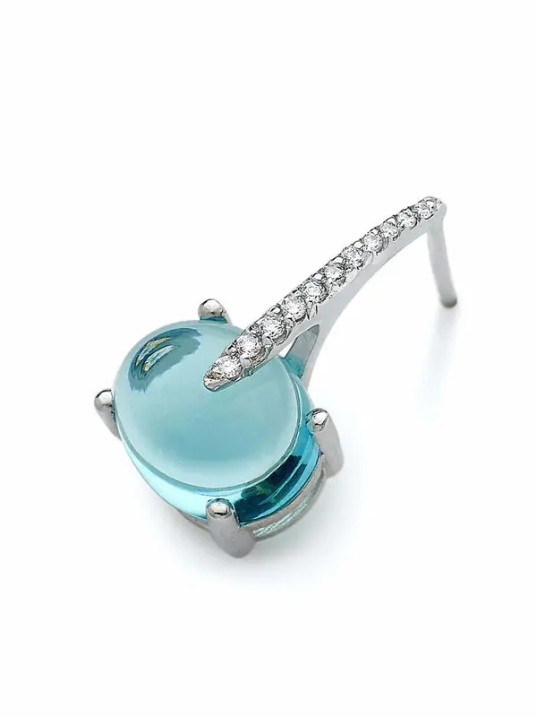MAVIADA 18kt White Gold Diamond And Topaz Drop Earrings