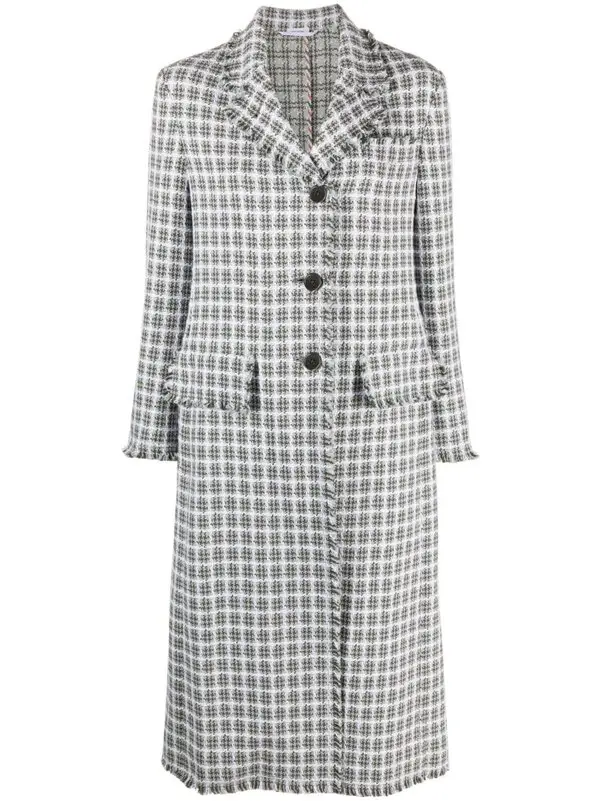 Thom Browne Check-pattern Tweed Coat