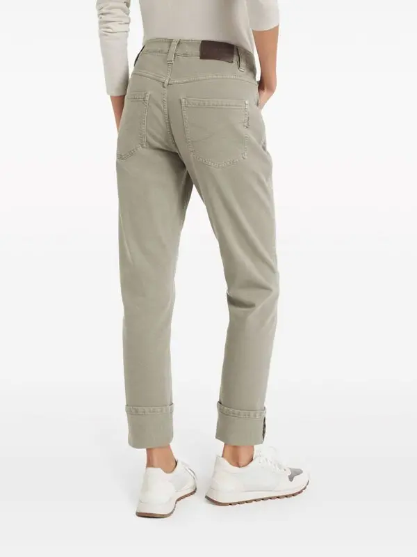 Brunello Cucinelli Monili-chain Mid-rise Straight-leg Jeans - Green