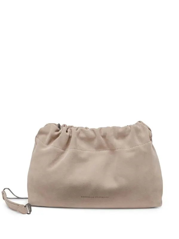 Brunello Cucinelli Suede Drawstring Shoulder Bag