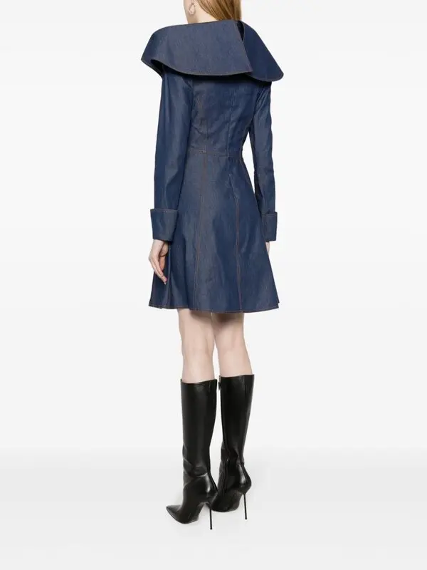 SAIID KOBEISY Bonded-seam Denim Minidress