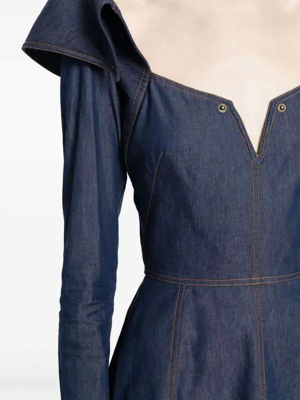 SAIID KOBEISY Bonded-seam Denim Minidress