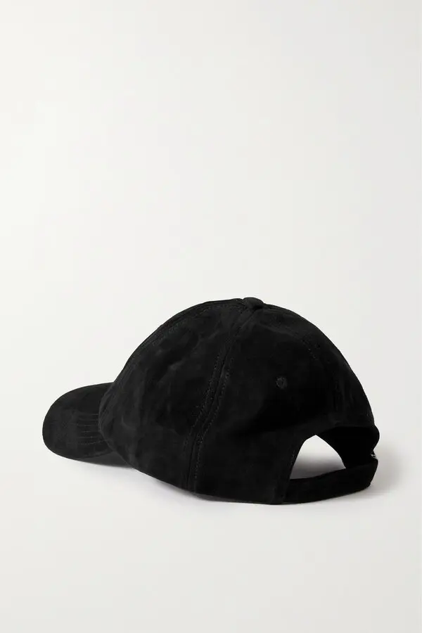 FRAME Ritz Paris Embroidered Suede Baseball Cap