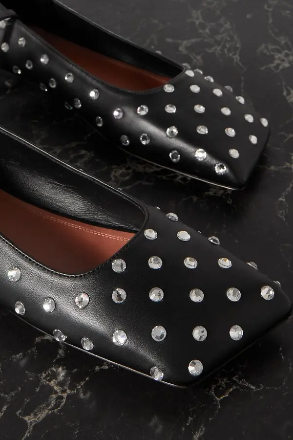 Amina Muaddi Ane Crystal-embellished Ballet Flats