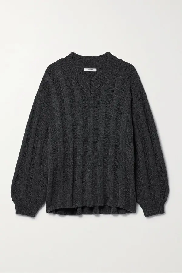INTERIOR The Drew Oversized Ribbed Cashmere Sweater