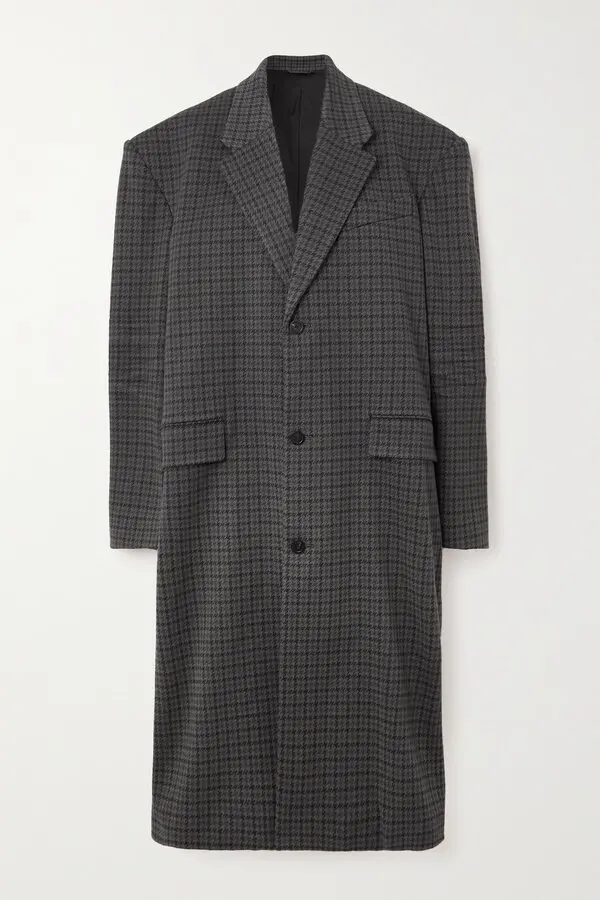 Balenciaga Oversized Houndstooth Cotton-blend Coat