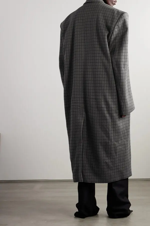 Balenciaga Oversized Houndstooth Cotton-blend Coat