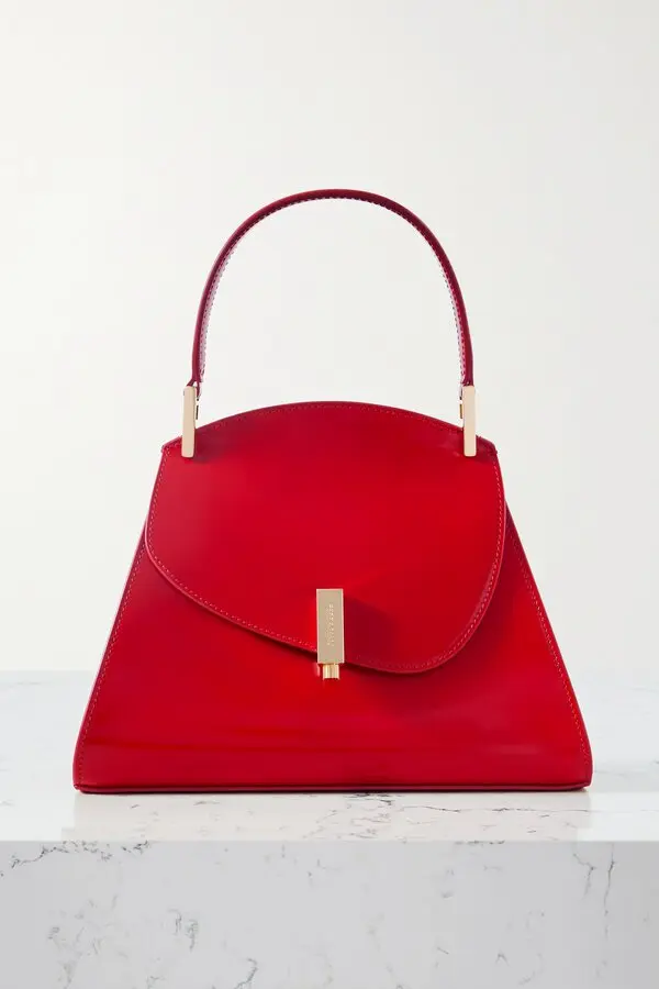 FERRAGAMO Prisma Glossed-leather Tote