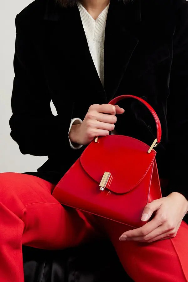 FERRAGAMO Prisma Glossed-leather Tote