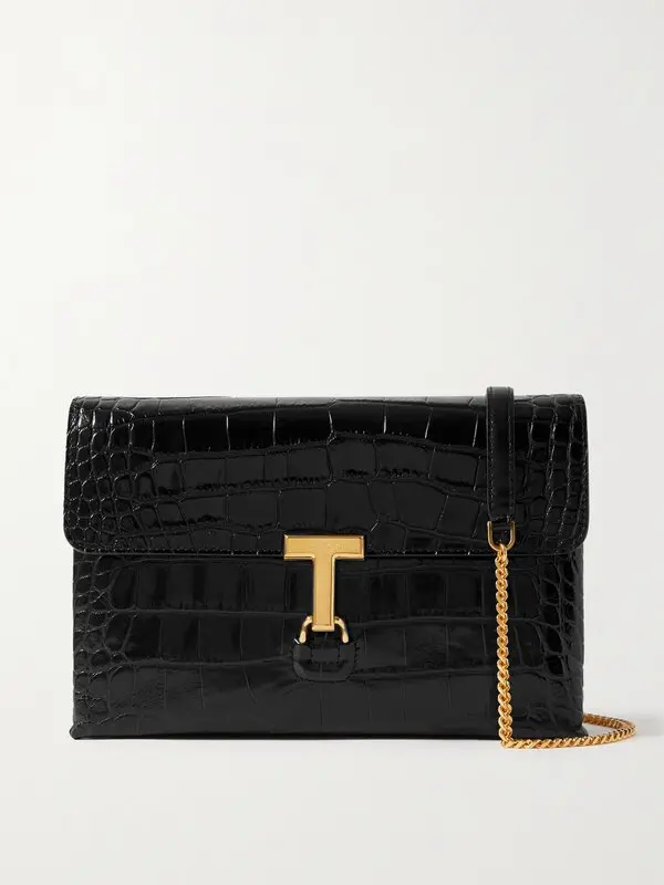 TOM FORD Monarch Medium Croc-effect Shoulder Bag