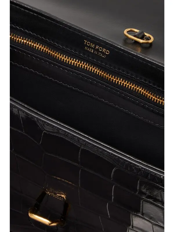 TOM FORD Monarch Medium Croc-effect Shoulder Bag