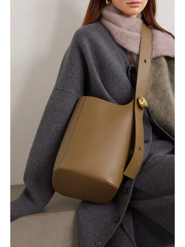 Loewe Pebble Leather Bucket Bag - Brown