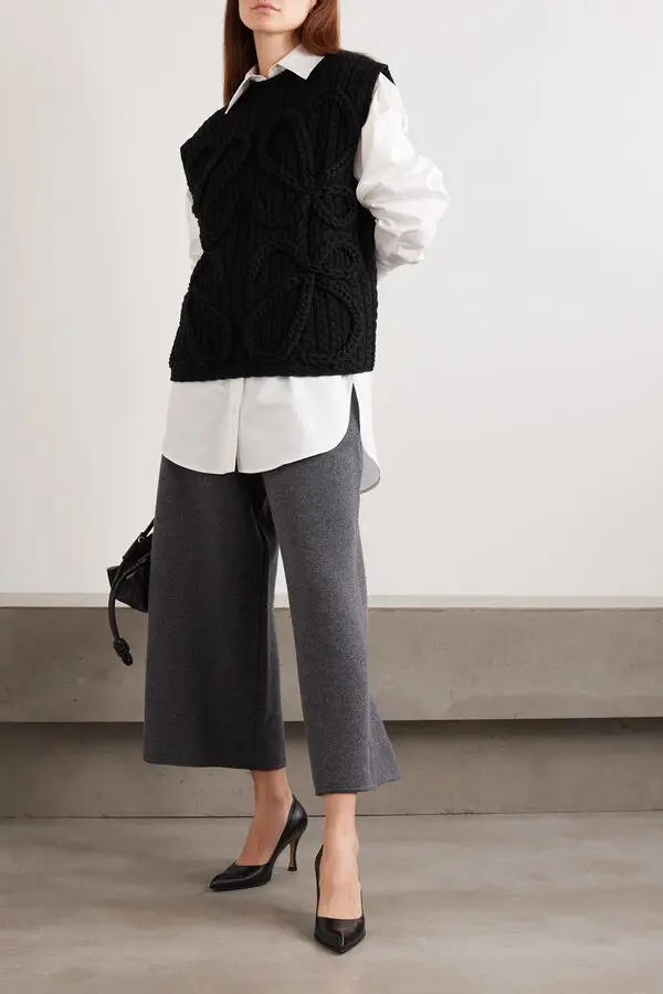 Loewe Anagram Cable-knit Wool Vest