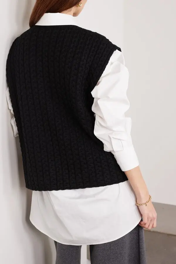 Loewe Anagram Cable-knit Wool Vest