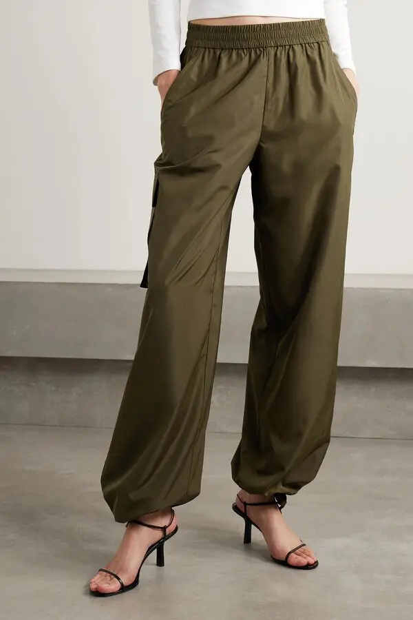 Tibi Shell Wide-leg Pants - Brown