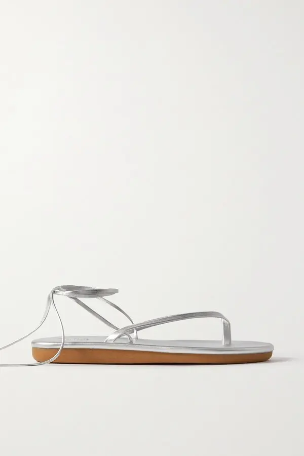 ANCIENT GREEK SANDALS Sahara Leather Sandals - Silver