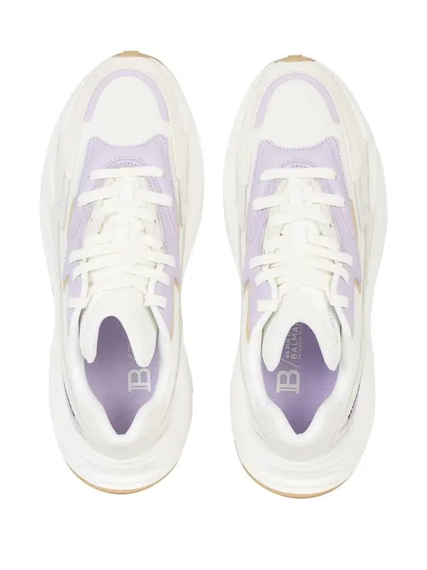 Balmain B-dr4g0n Panelled Lace-up Sneakers - Neutrals